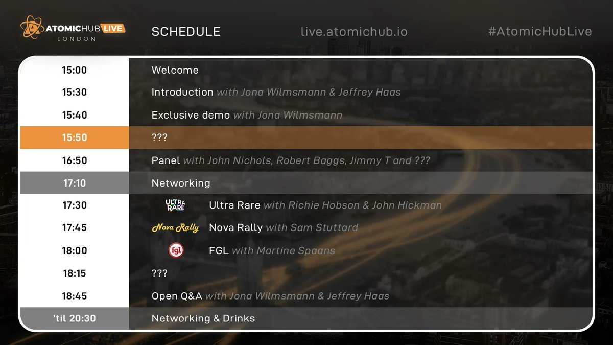 AtomicHub on Twitter: "36 DAYS TO GO! 🚀 See our schedule for AtomicHub ...
