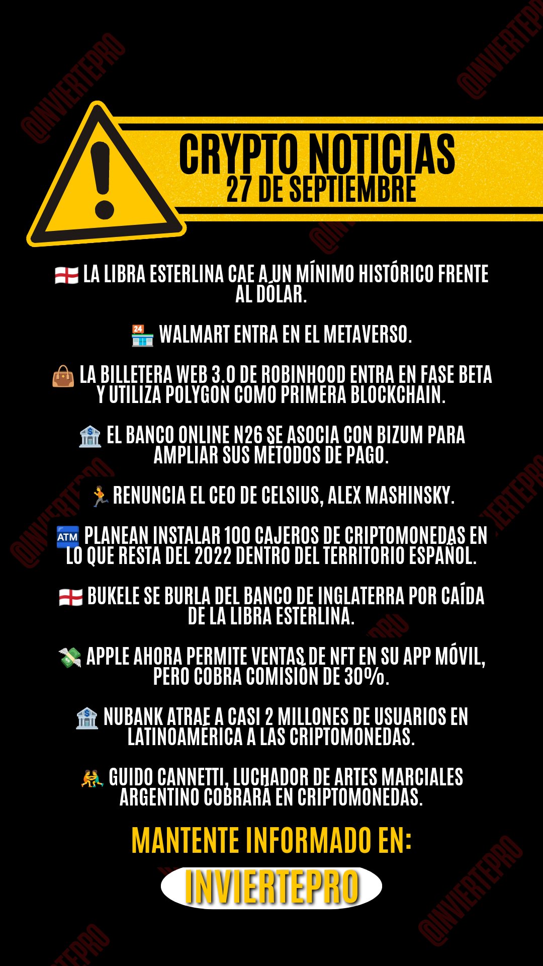 Jeyson Martinez on Twitter: "🚨 CRIPTO NOTICIAS Y PRECIOS 🚨 27 de Septiembre. #criptonoticias # ...