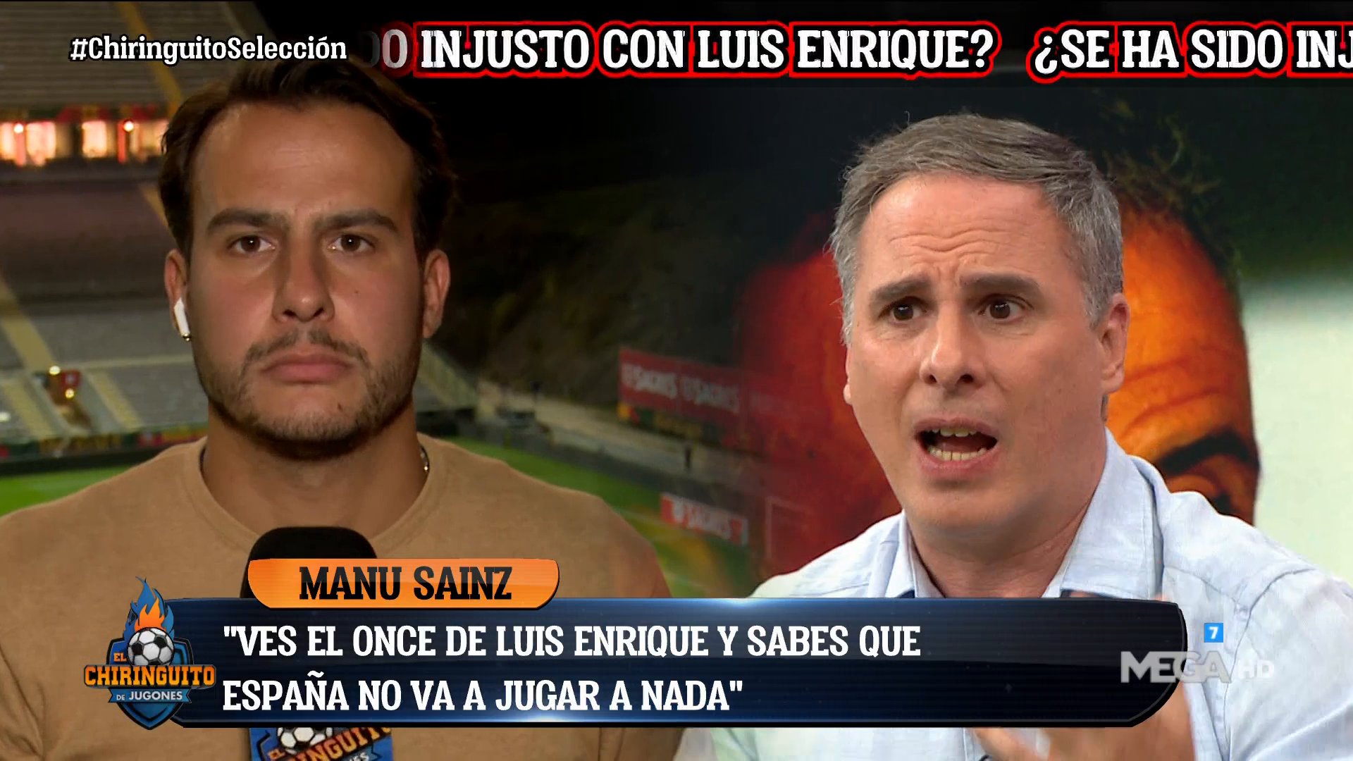 El Chiringuito TV on Twitter: "🔥 ¡SALTAN CHISPAS por LUIS ENRIQUE! 🔥 ⚡🆚 @JuanfeSanzPerez y @Manu ...