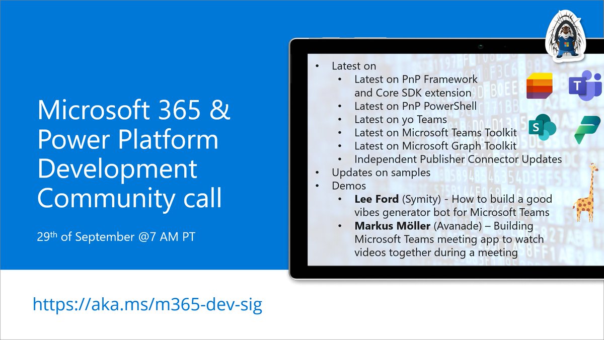 Microsoft 365 Developer on Twitter: "📅 Agenda for the #Microsoft365dev & #PowerPlatform ...