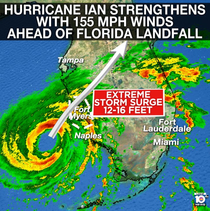 Brandon Orr on Twitter: "Hurricane Ian strengthened more than forecast. Any additional ...