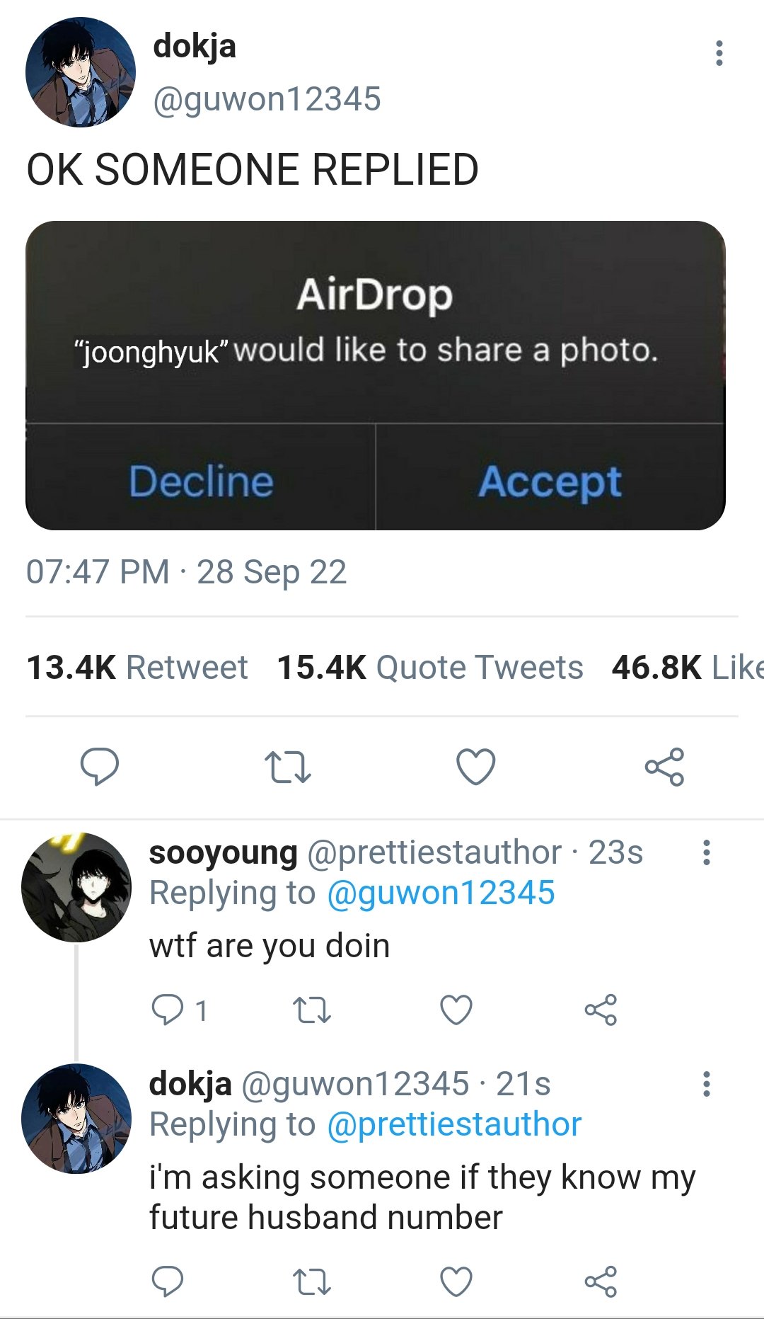 shan on Twitter: "a #orv #joongdok socmed au wherein KDJ sent an airdrop to those people who ...