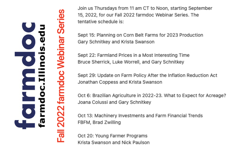 farmdoc Daily on Twitter: "farmdoc's third webinar of the year — "Update on Farm Policy After ...