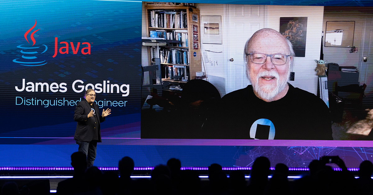 This morning at Intel Innovation 2022 @GregL_Intel and Java programming language creator James ...