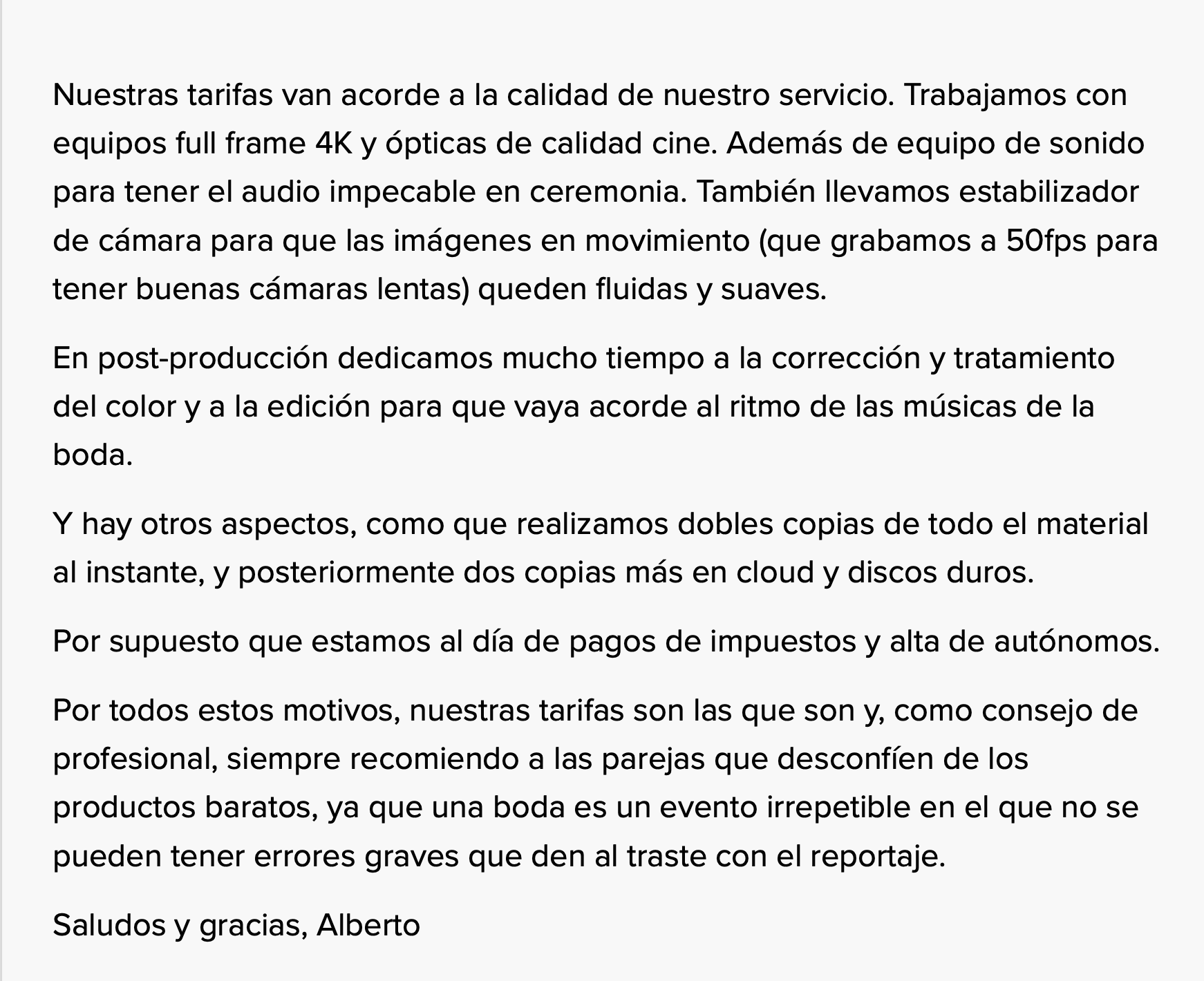 Alberto 🄿🄰🅁🄰🄳🄸🅂🄴 🄵🄾🅄🄽🄳 🏝️ on Twitter: "Me han pedido presupuesto para vídeo de boda y me han ...