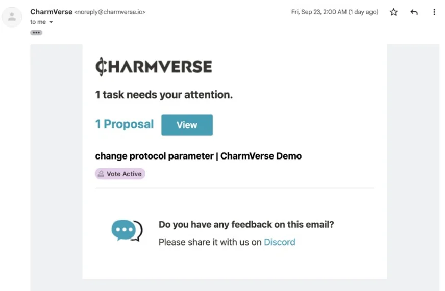 CharmVerse on Twitter: "9/ We try our best not to bother you. Only when there’s action required ...