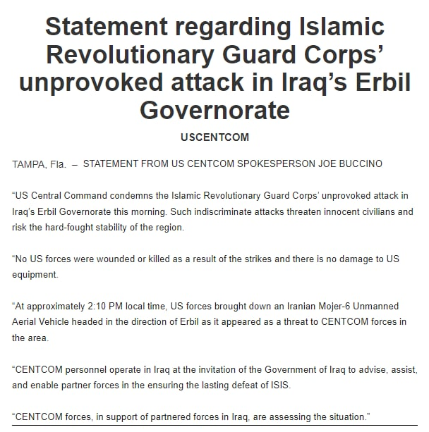 Faytuks News Δ On Twitter Statement From Centcom At Approximately 2