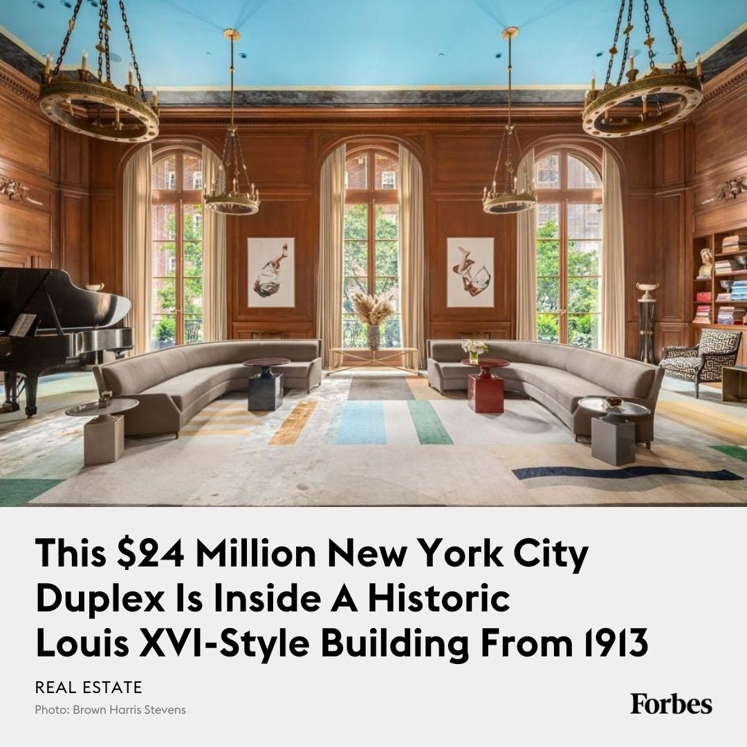 The beautiful old world duplex has a wood-paneled living room, a mural ...