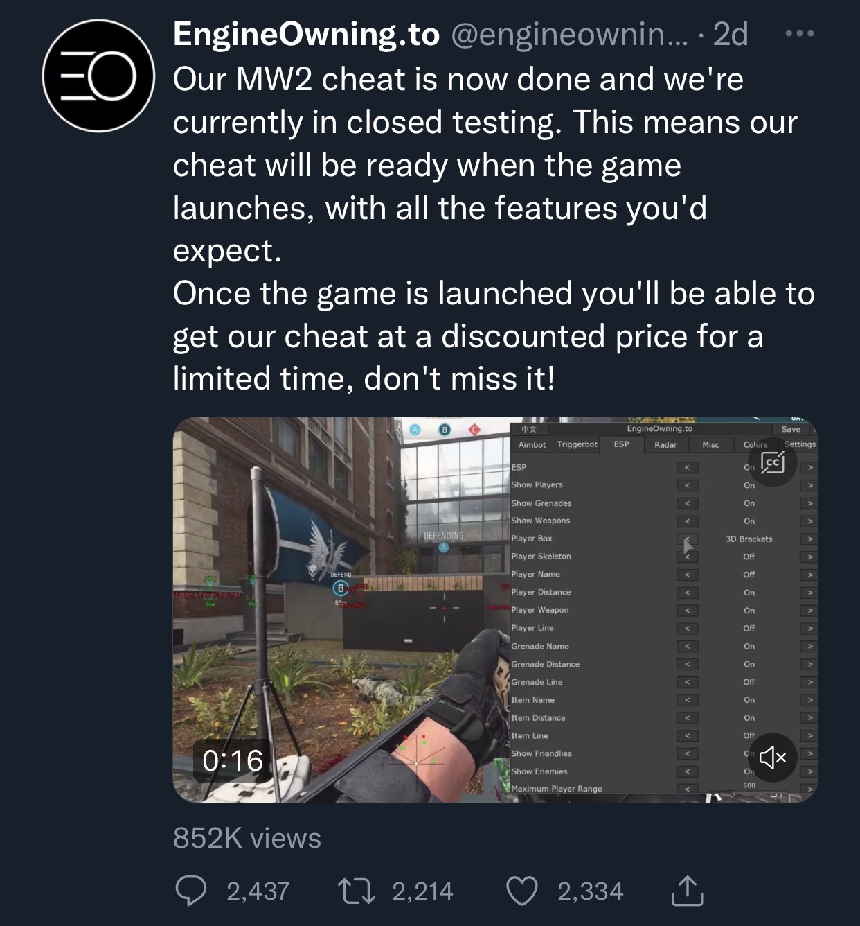 Call of Duty Modern Warfare II on Twitter: "@charlieINTEL Meanwhile, EngineOwning https://t.co ...
