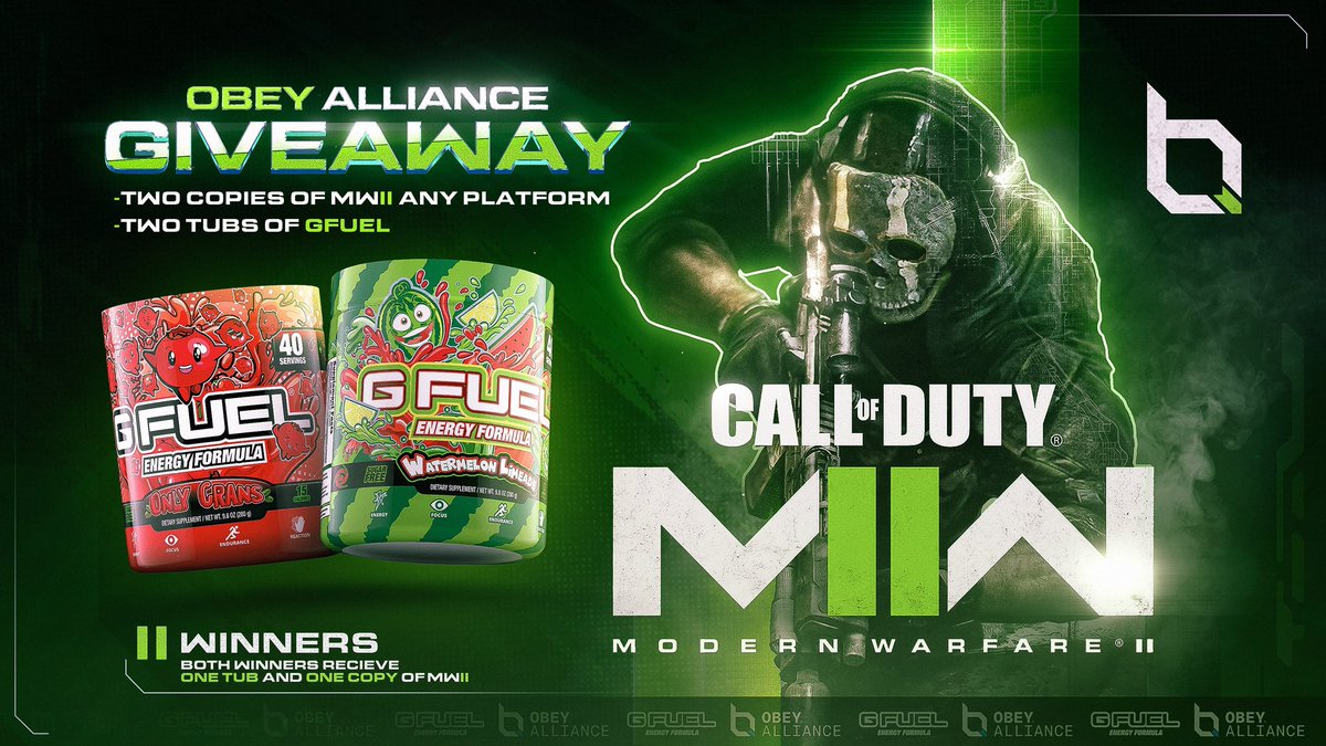 Obey Alliance on Twitter: "CALL OF DUTY MODERN WARFARE II GIVEAWAY! 🔥 🚨 How to enter: 🚨 FOLLOW ...