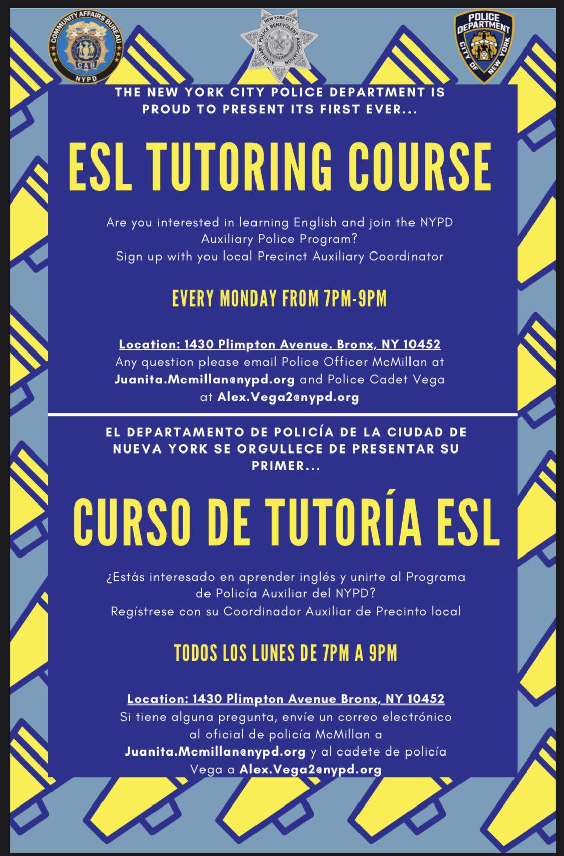 NYPD Auxiliary on Twitter: ".@NYPDCommAffairs & @NYPD44Pct are proud to announce the first ...