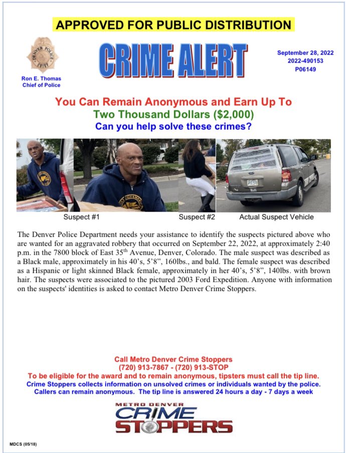 Denver Police Dept On Twitter Denver Do You Recognize These