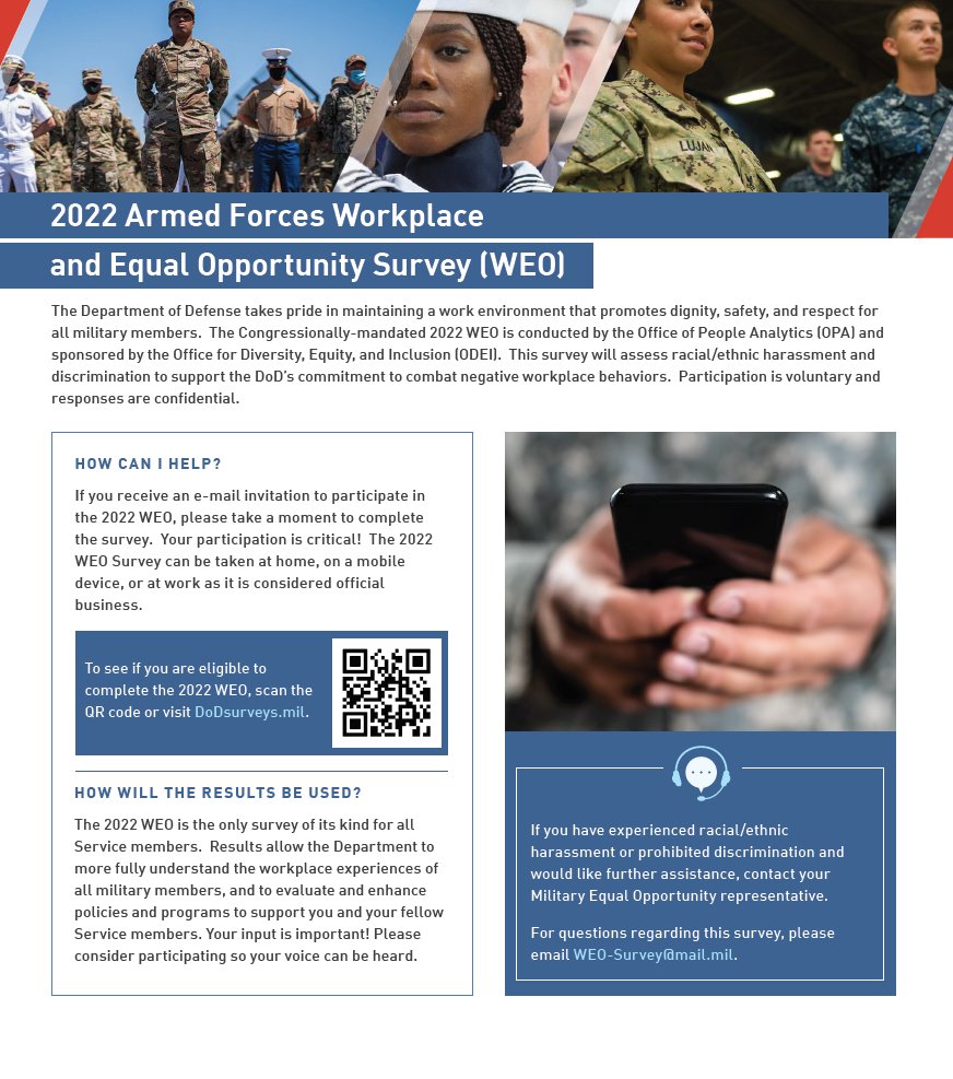 Department of Defense 🇺🇸 on Twitter: "Service members: make your voice heard! Complete the 2022 ...