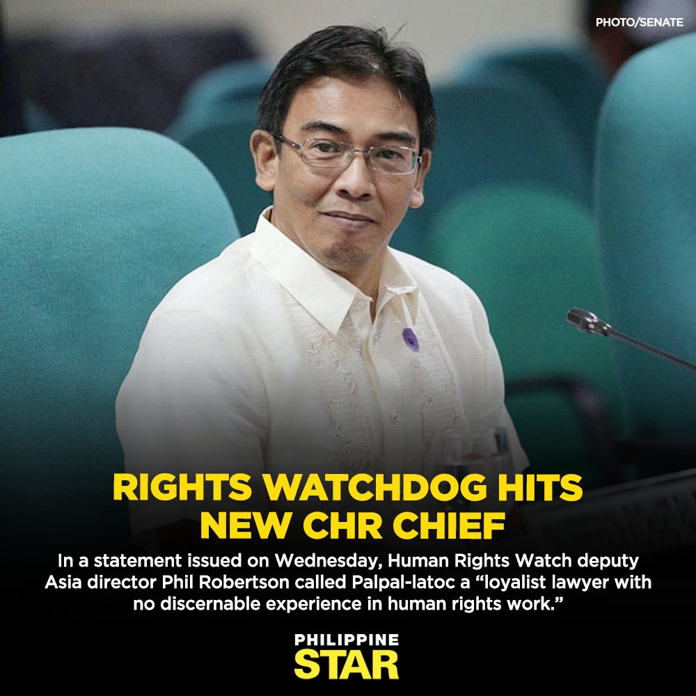 The Philippine Star on Twitter: "International watchdog Human Rights Watch (HRW) has described ...