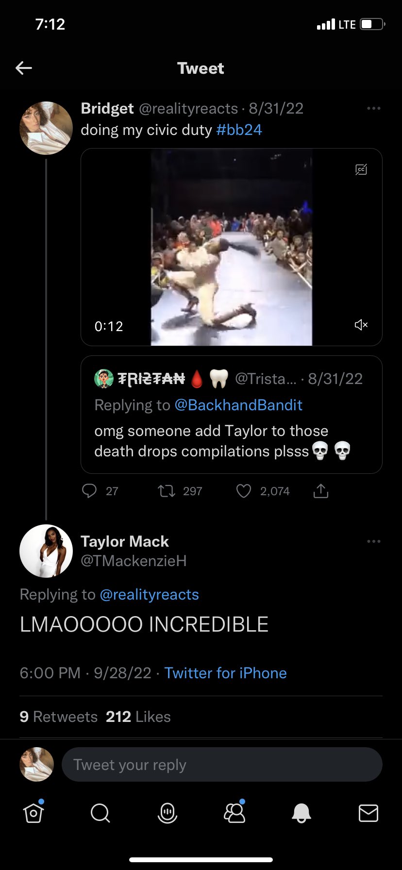 Bridget on Twitter: "still can’t believe the future host of big brother responded to my tweet 😵💫 ...