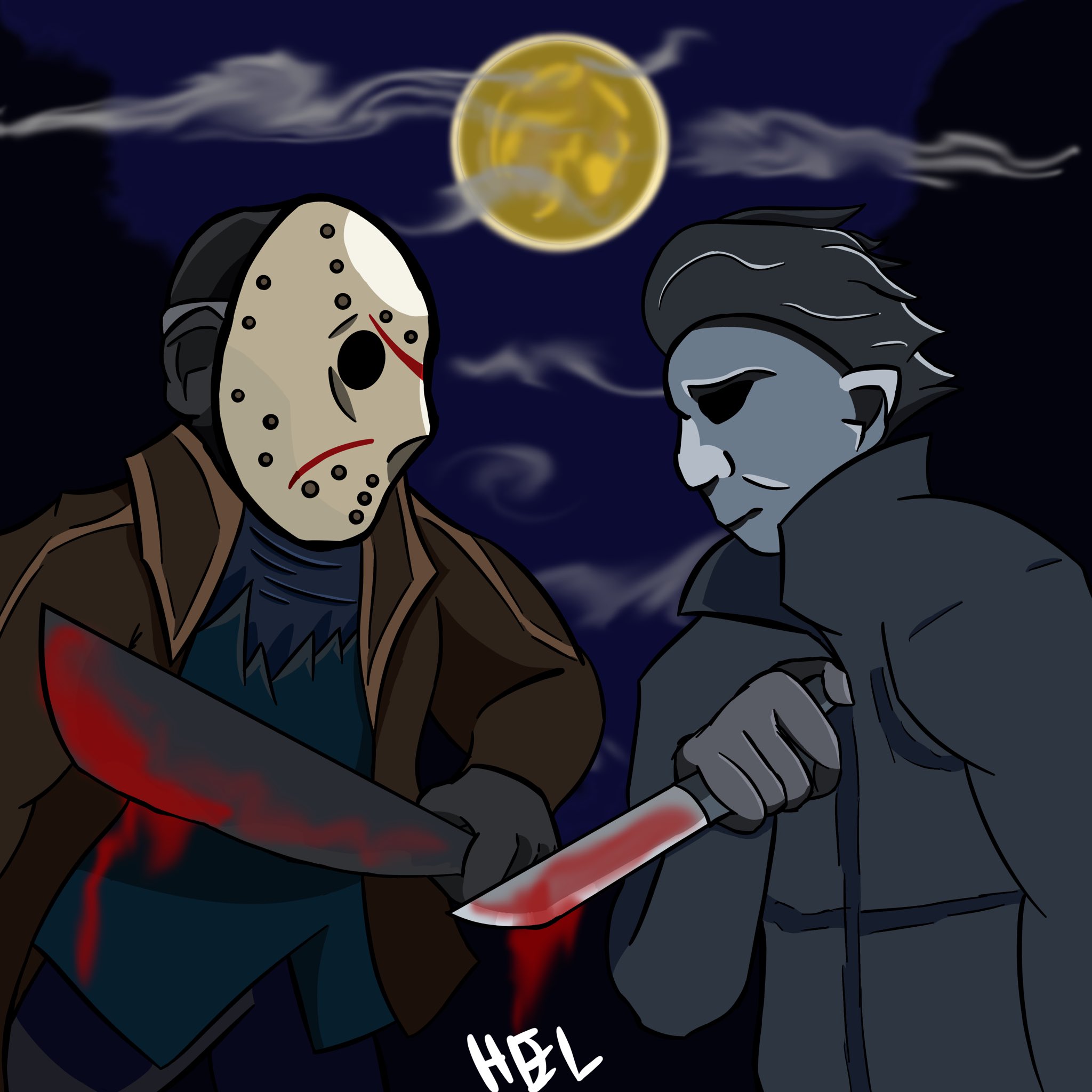 Michael Myers Vs Jason Drawings Michael Myers And Jason Voorhees