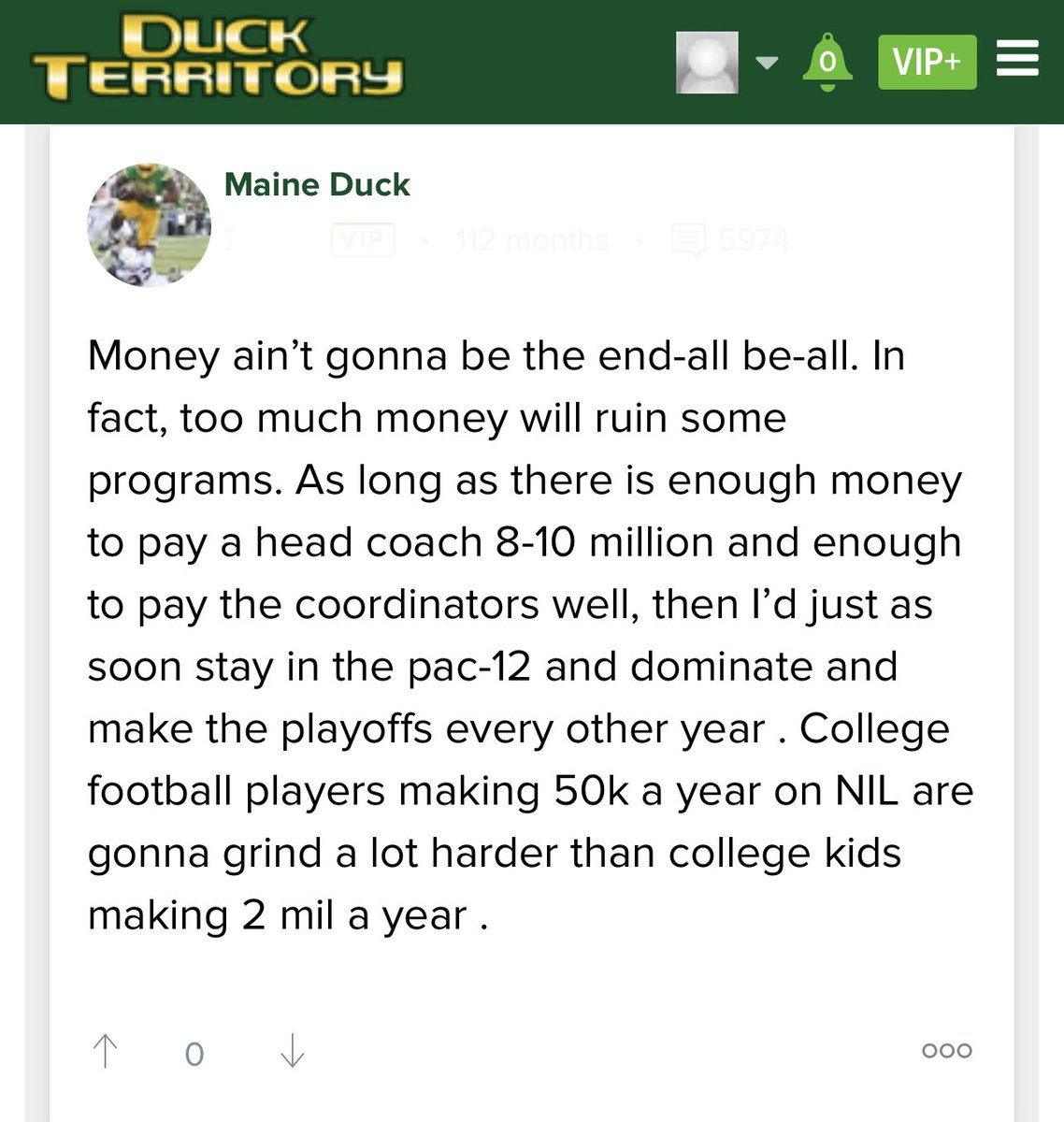 Message Board Geniuses on Twitter: "#Oregon fan is worried about making too much money if they ...