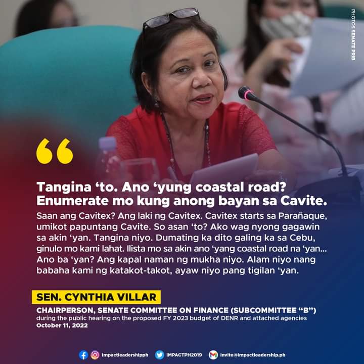 iMPACT Leadership on Twitter: "'TANGINA 'TO' Sen. Cynthia Villar curses at an official of the ...