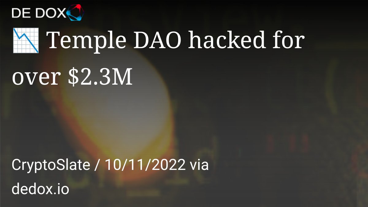 Dedox: Web3 News & Jobs! (@Dedox_io) / Twitter