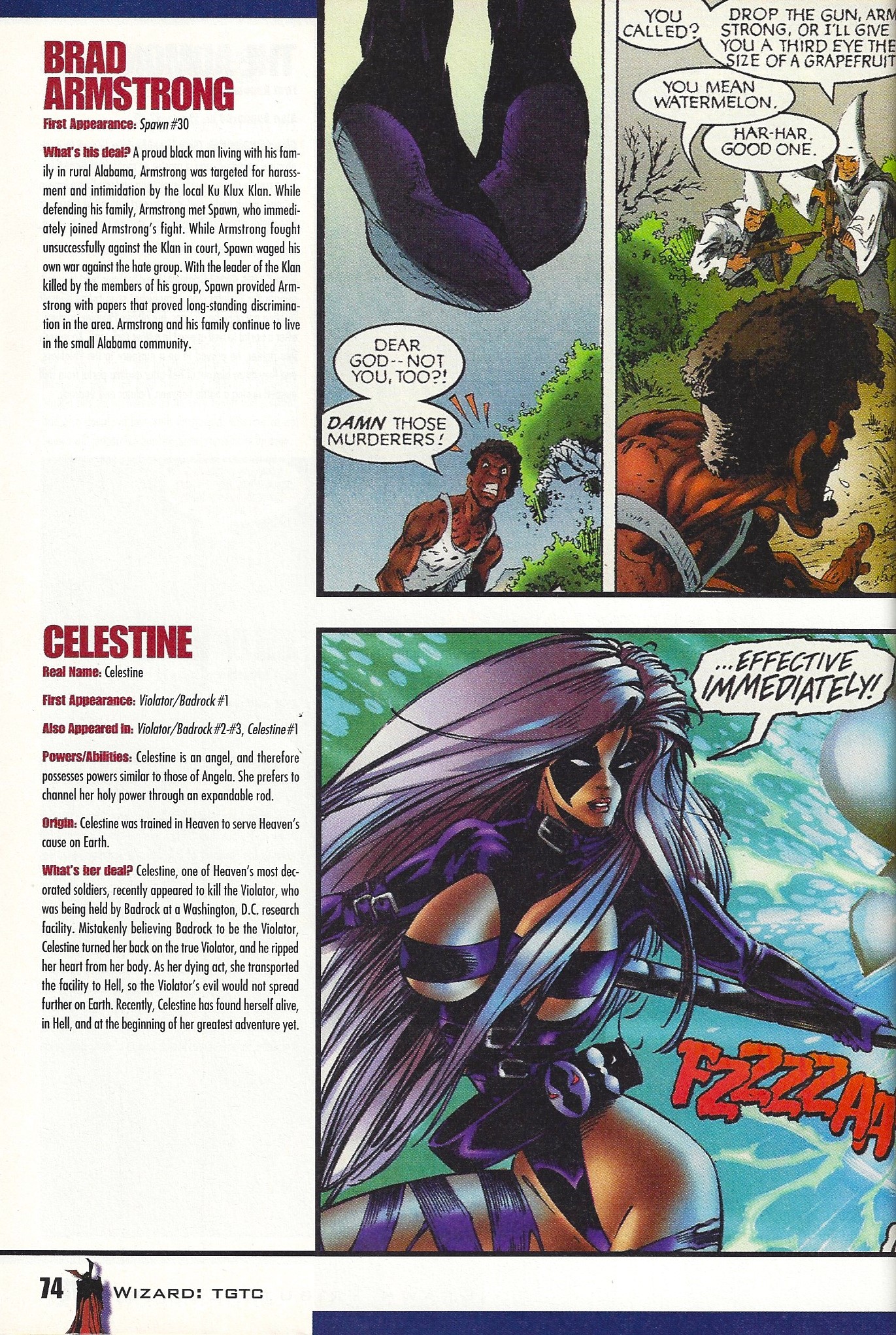 Daily Spawn Archive on Twitter: "Brad Armstrong and Celestine's profiles from Wizard Magazine's ...