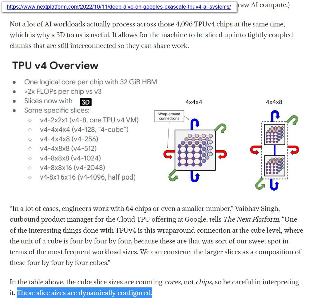 OGAWA, Tadashi on Twitter: "=> "Deep Dive On Google’s Exascale TPUv4 AI Systems", Oct 11, 2022 ...