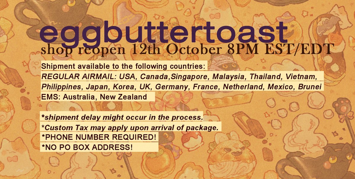 nao 🍞🍳 on Twitter: "🎃 October sh0p re/0pening announcement! 🎃 Sh0p will be re/0pened at 12th Oct ...