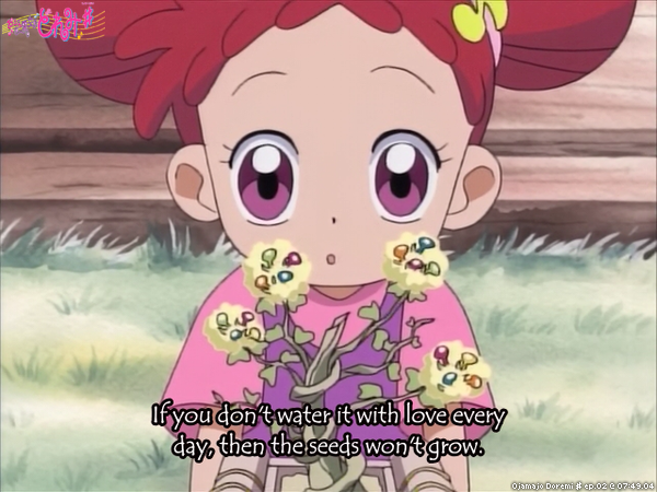 DoremiRobo on Twitter: "Ojamajo Doremi ♯ ep.02 @ 07:49.04 "If you don't water it with love every ...