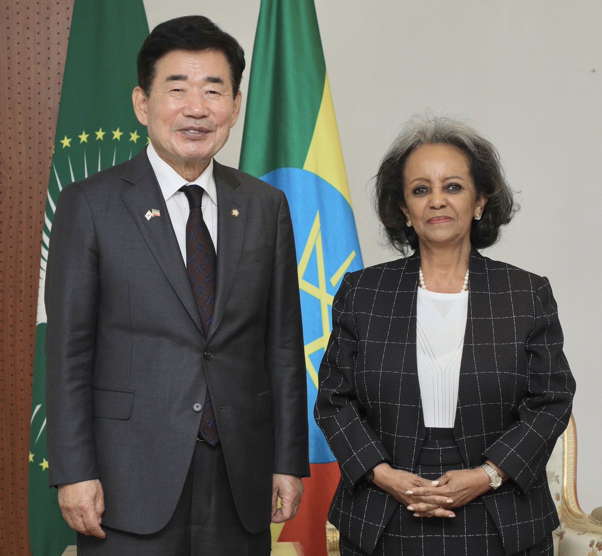 Office of the President, Ethiopia on Twitter: "1/2 ፕሬዚደንት ሣህለ ወርቅ ዘውዴ የደቡበ ኮሪያ ብሔራዊ ምክር ቤት አፈ ...