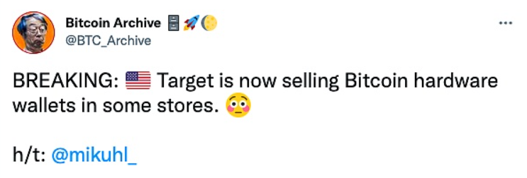 BigoMex on Twitter: "The Bitcoin Archive said on social media that the US-based Target ...