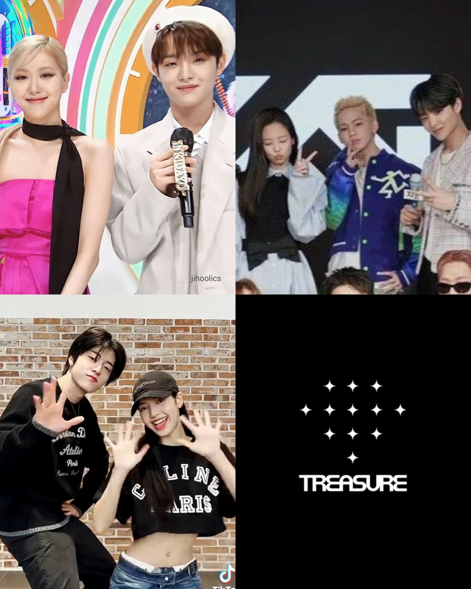 꽃지훈이 on Twitter: "blackpink and treasure members in one frame, the next one will be kim jisoo ...