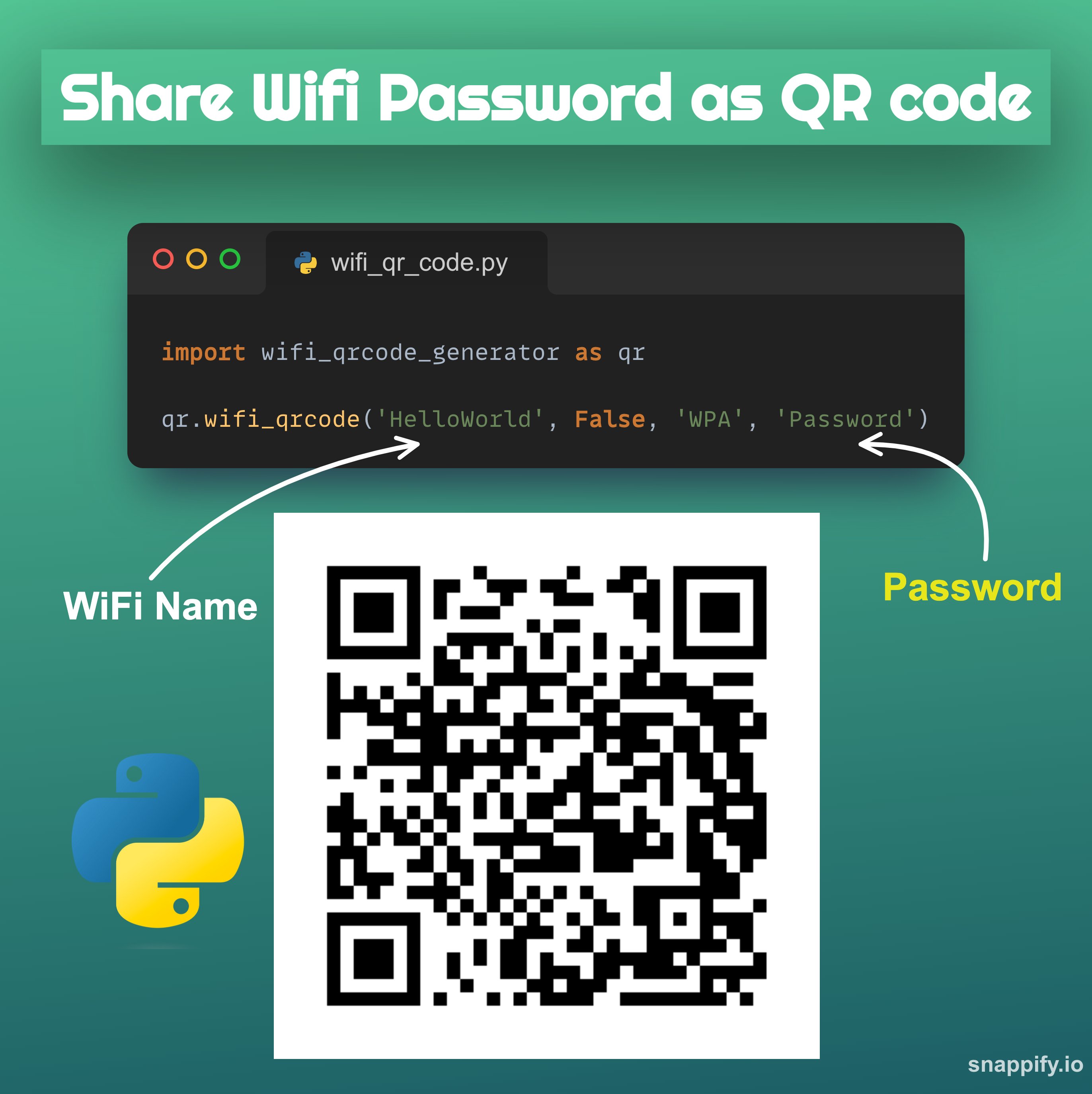 Python Space Community Of Python Programmers On Twitter Share Your Wifi Password As Qr Code 