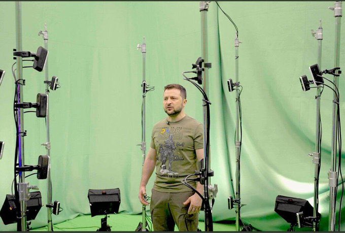 In light of the “Hollywood production” Zelensky greenscreen video ...