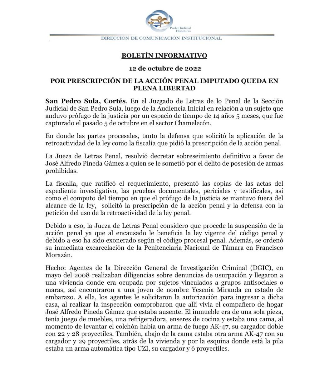 Poder Judicial Hn On Twitter Juzgadopenal De La Sección Judicial De