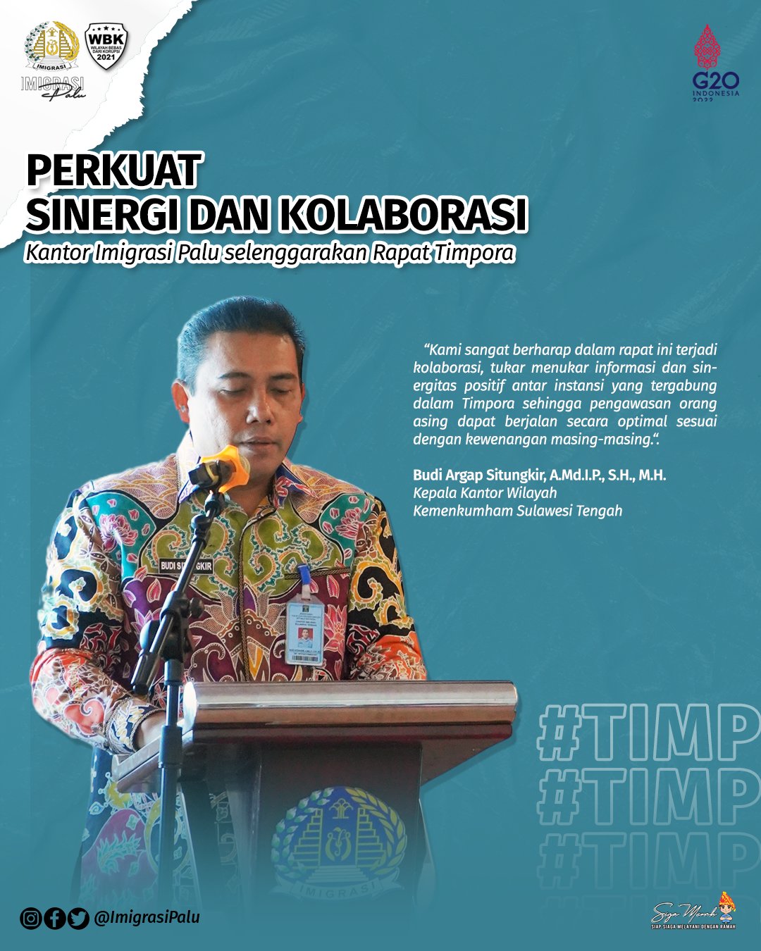 Kantor Imigrasi Kelas I TPI Palu on Twitter: "Perkuat Sinergi dan Kolaborasi dalam pengawasan ...