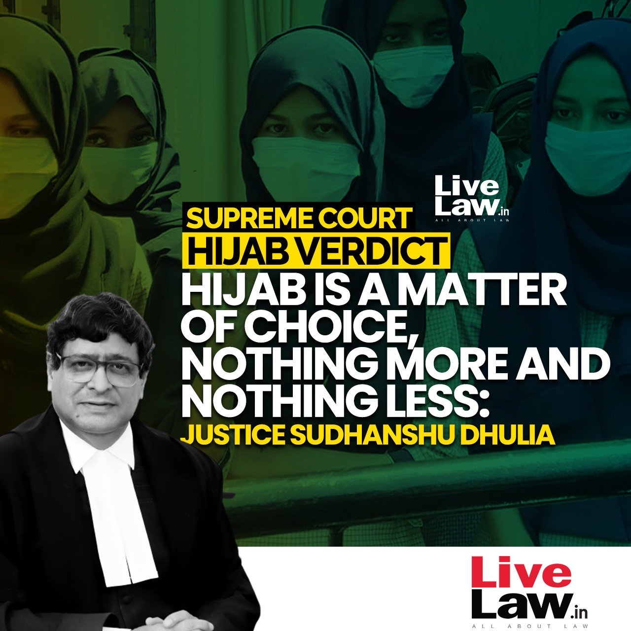 Live Law on Twitter: "#HIJAB JUDGEMENT #SupremeCourt https://t.co/fXbjG8QpFX" / Twitter