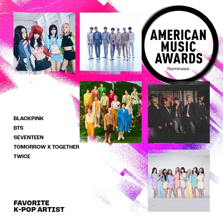 TWICE on Twitter: "RT @AMAs: #AMAs Favorite K-Pop Artist Nominees: 📣 @BLACKPINK 📣 @BTS_twt 📣 ...