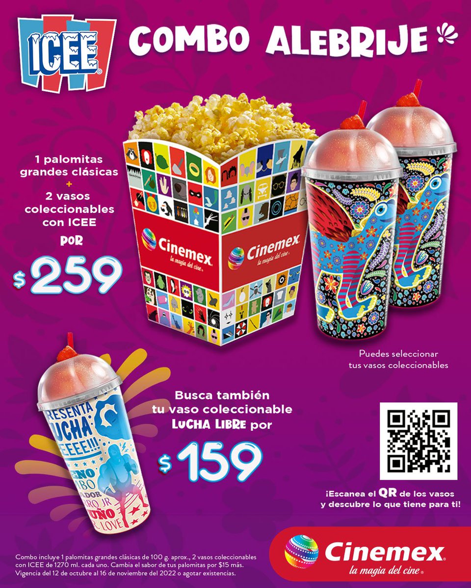 Cinemex on Twitter: "¡Llegó el Combo Alebrije con Icee! Están increíbles. 🤩 Corre por el tuyo a ...