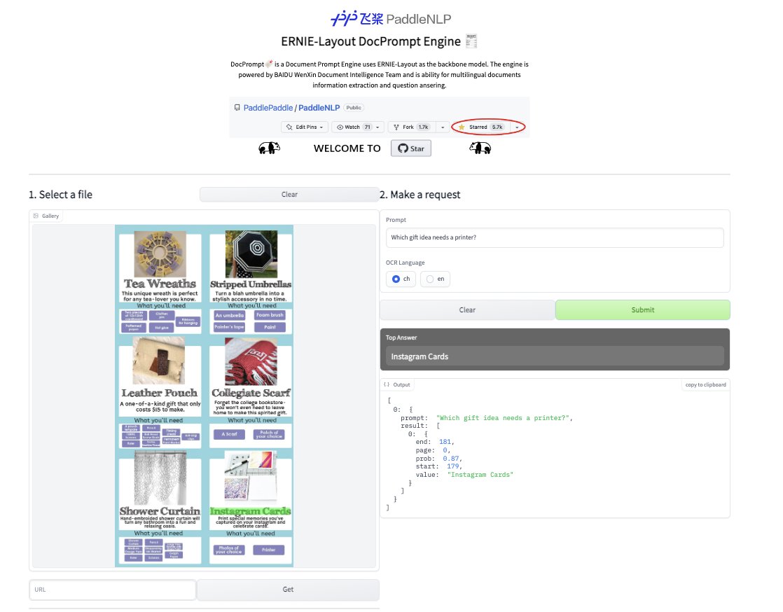 AK on Twitter: "DocPrompt🔖, a Document Prompt Engine using ERNIE-Layout as the backbone model ...
