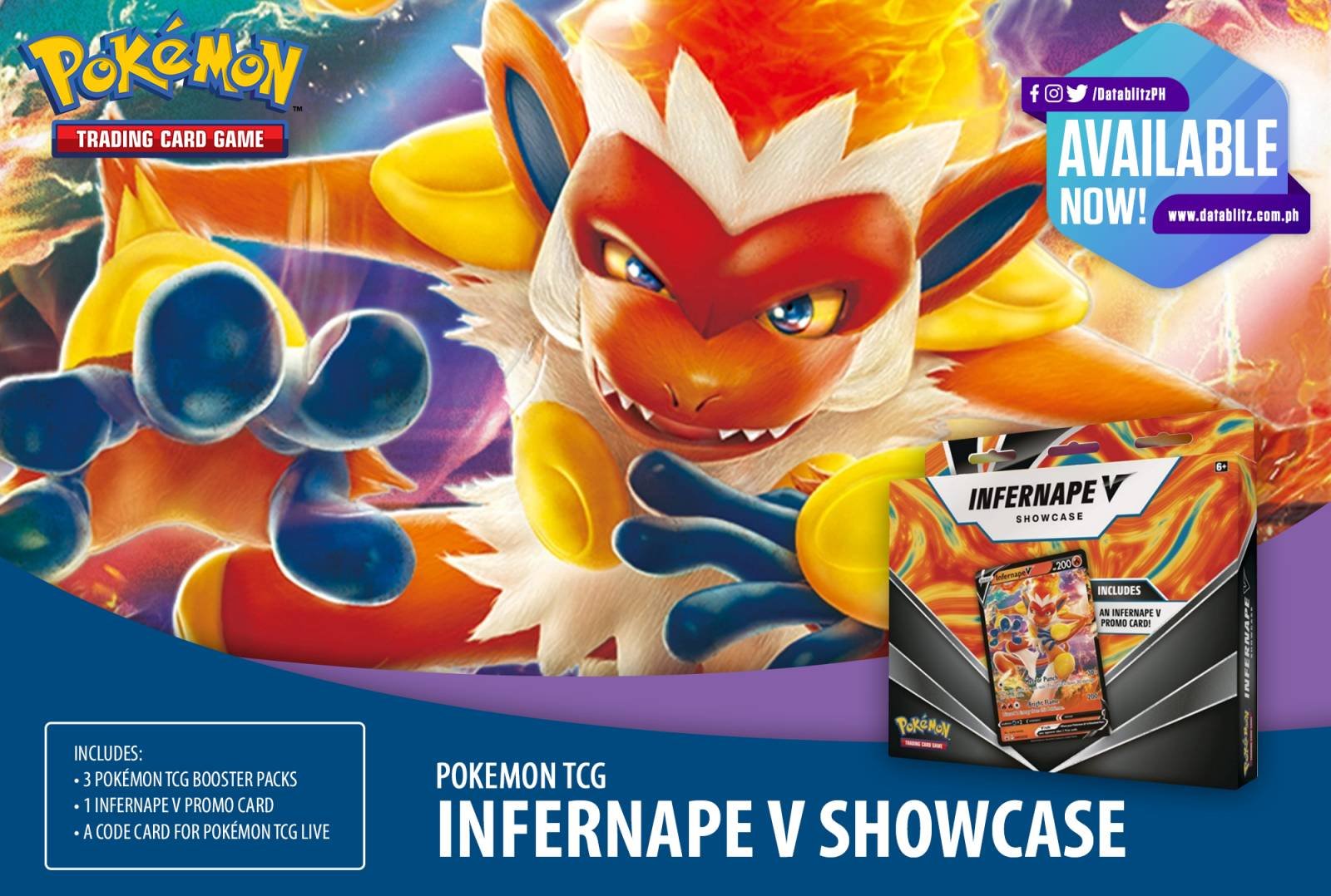 DataBlitz on Twitter: "HEAT UP THE BATTLEFIELD! 🔥 Pokemon TCG Infernape V Showcase will be ...