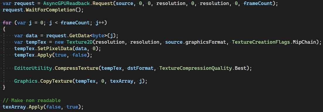 Ben Sims on Twitter: "#unity editor code for generating compressed texture arrays is super jank ...