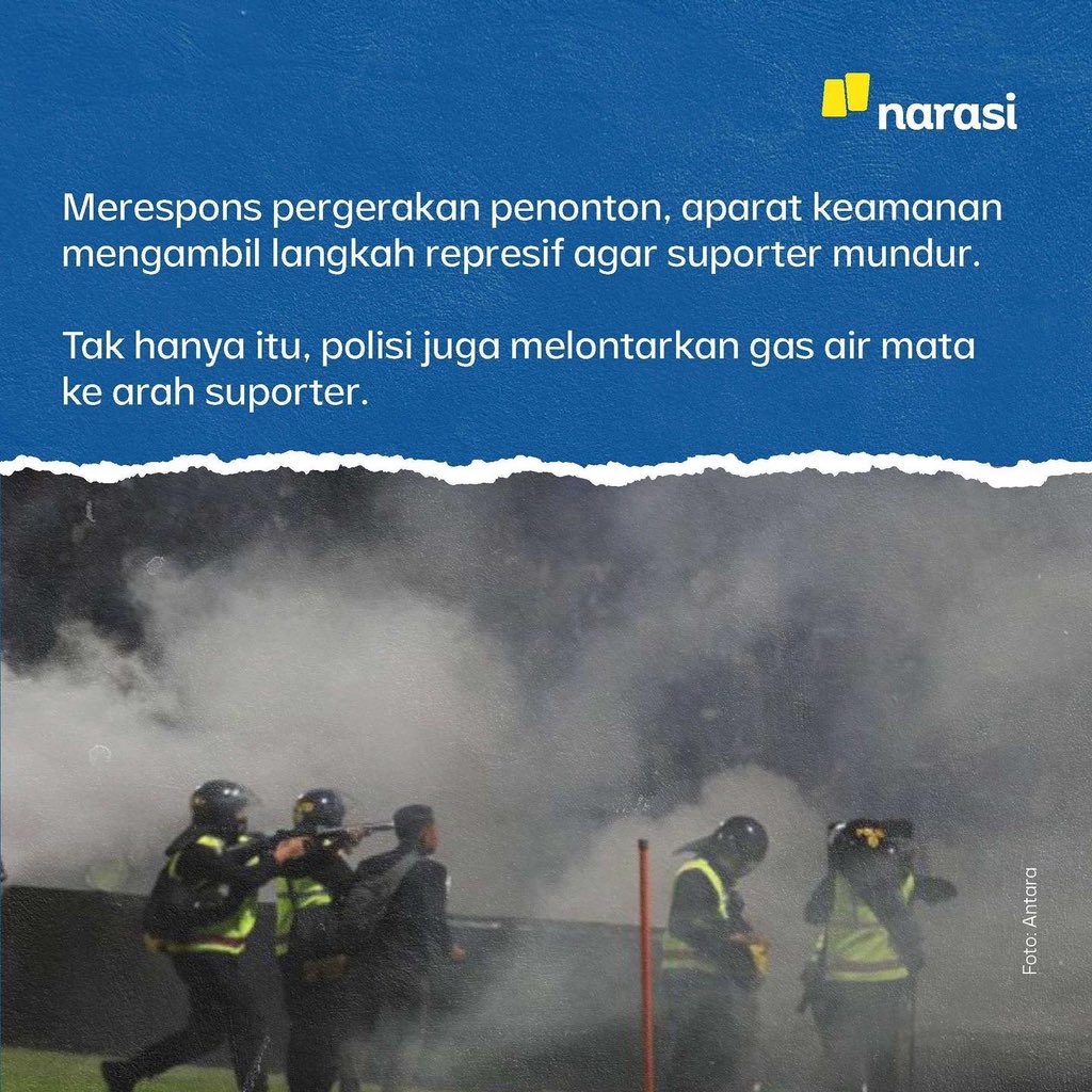 Narasi Newsroom on Twitter: "Langkah represif aparat keamanan berupa penyiraman gas air mata ...