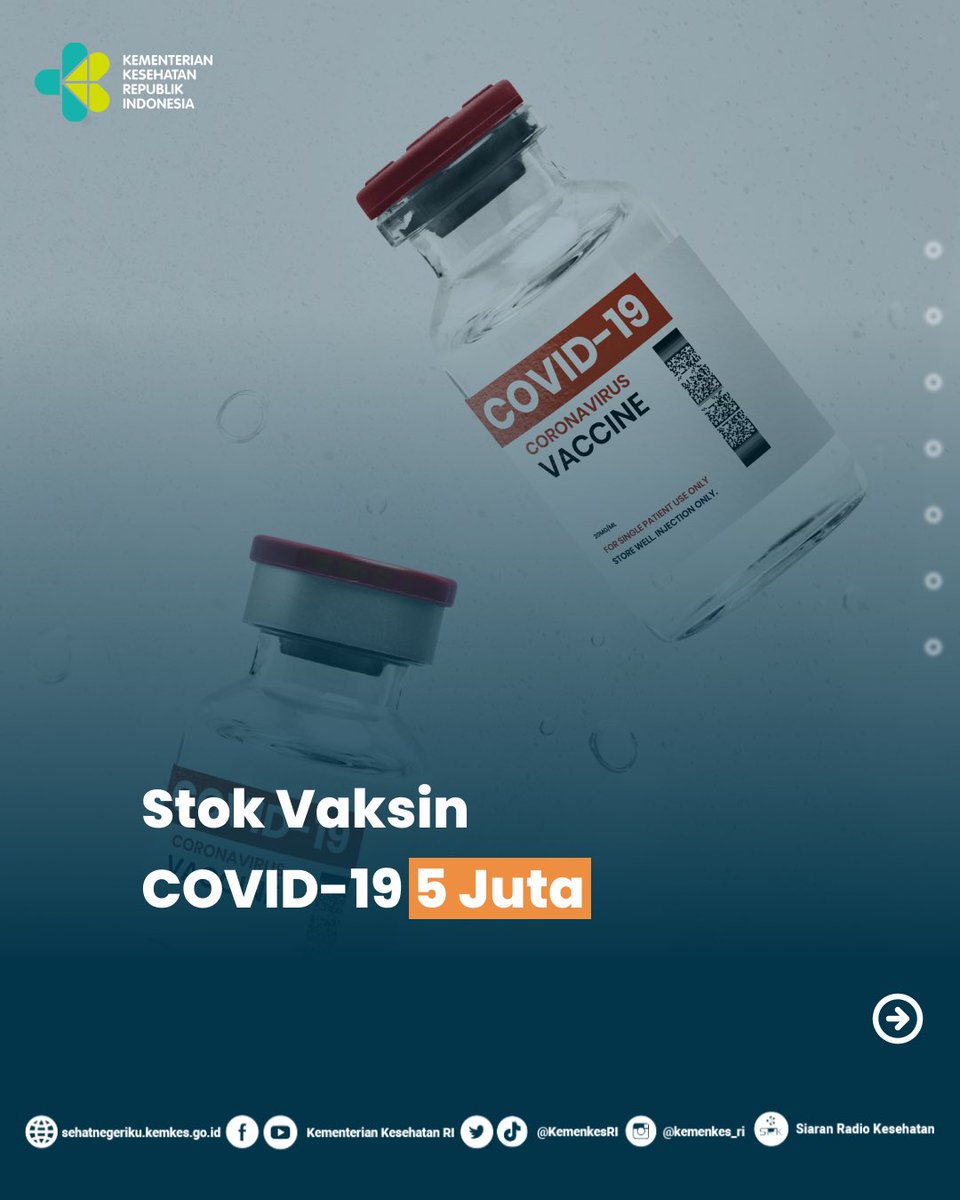 Kementerian Kesehatan RI on Twitter: "Stok vaksin COVID-19 ditambah #Healthies, sebanyak 5 juta ...