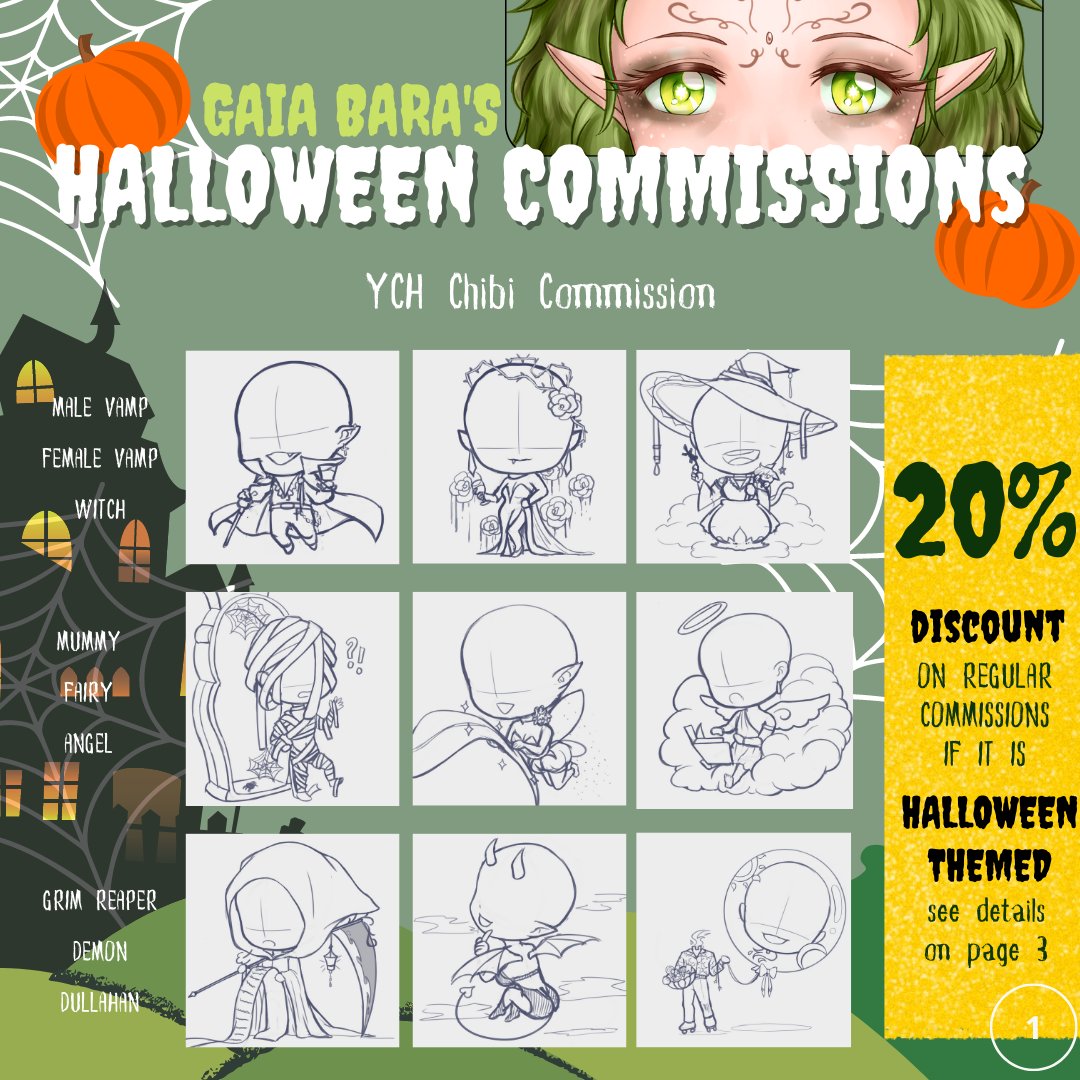 Gaia Bara Halloween YCH and discounted comms!!! on Toyhouse