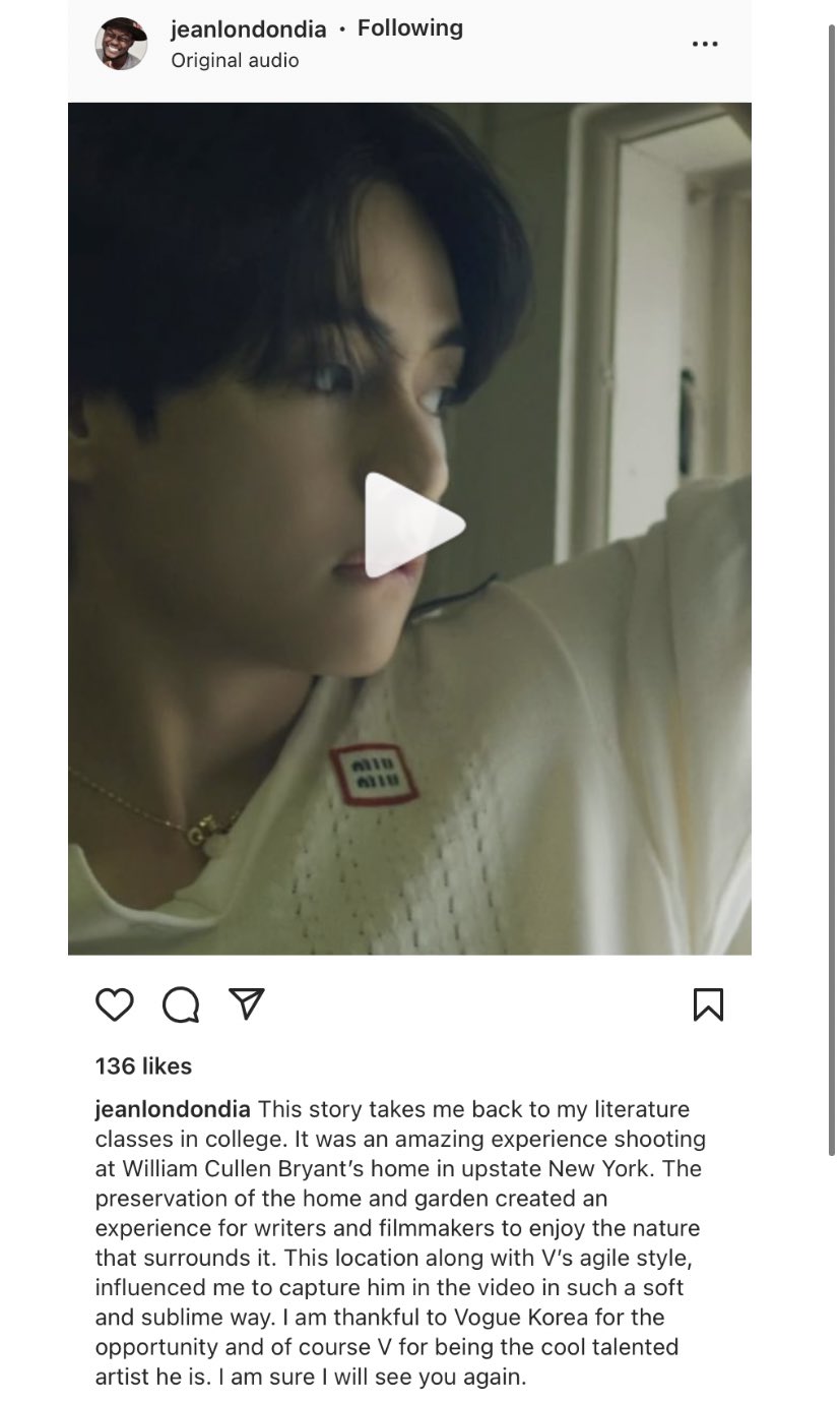 KTH FACTS on Twitter: "[INFO] Jean Paul Dia, Director of Taehyung’s Vogue Korea Editorial IG ...