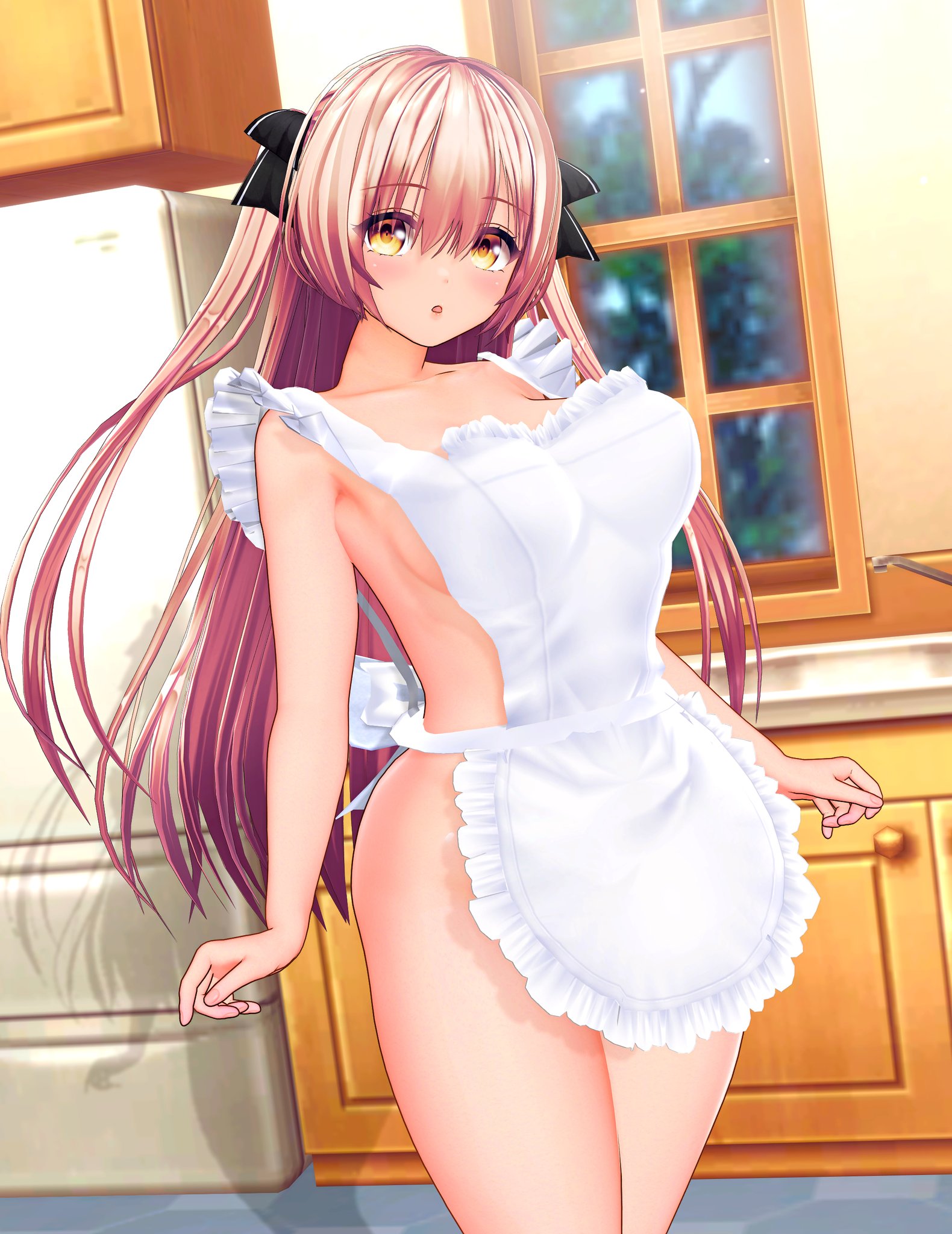 MASA on Twitter: "#cm3d版深夜の真剣エディット60分一本勝負 お題「エプロン 黄色眼」 裸エプロンピンクちゃん #COM3D2 https://t.co ...