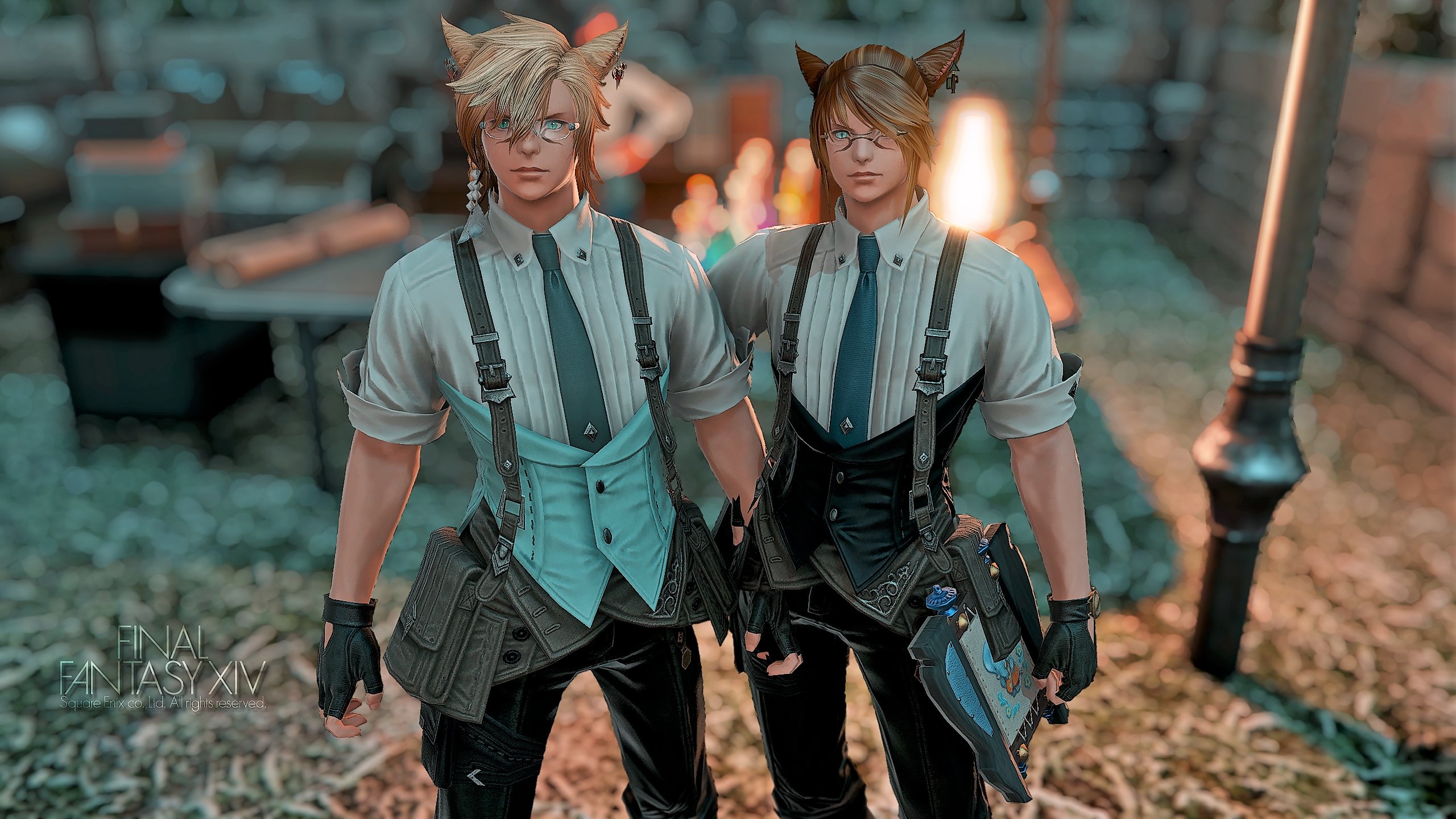 涼@DQ10&FF14 on Twitter: "蒼天街で縫い縫いしてたらラウルさん遊びに来てくれたーのでおそろで撮ってみる。ギャザクラは新式で全部揃えたけどカエアンのデザイン好きでずっと使っ ...