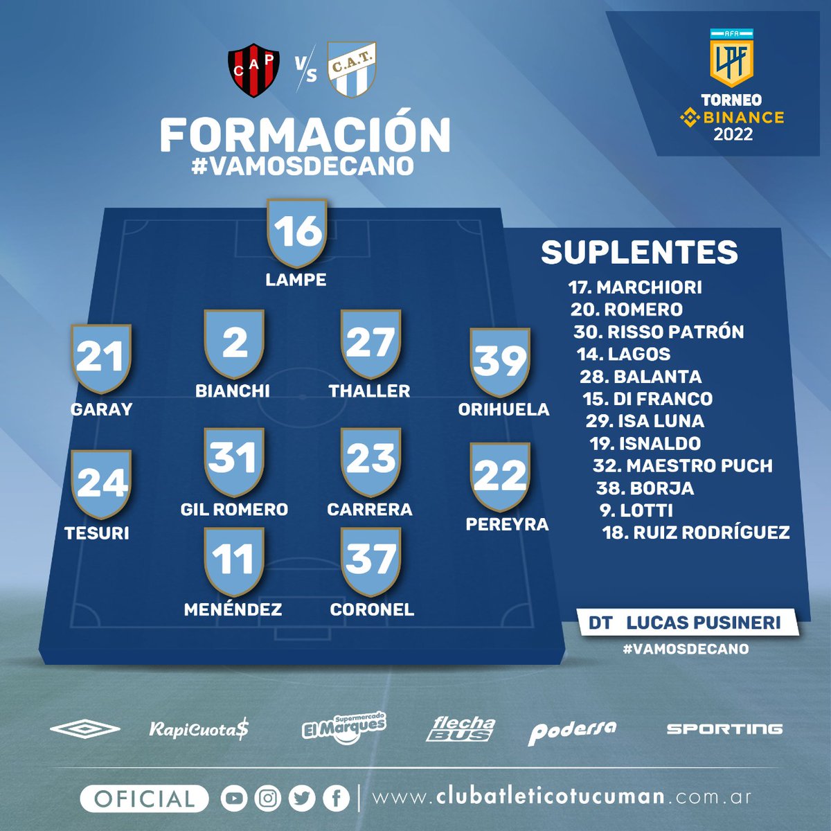 Atlético Tucumán On Twitter Torneobinance 📣 ¡aaaaaaaaaaaa Ten CiÓn
