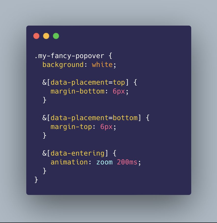 Devon Govett on Twitter: "New favorite styling method: class names for components, data/aria ...