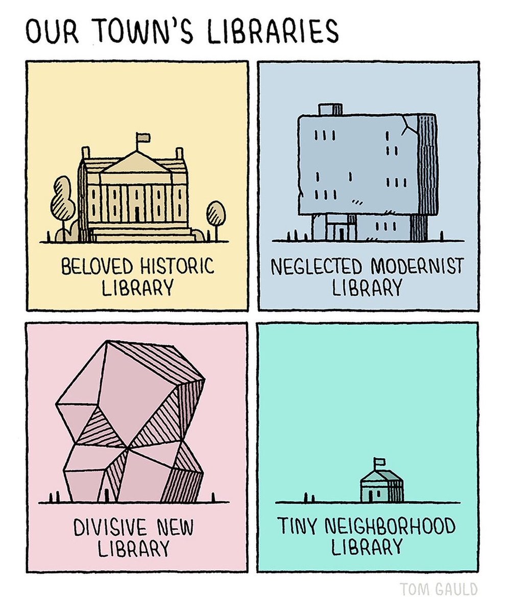 Our Town's Libraries' which I drew for the @nytimes recent」Tom Gauldの漫画