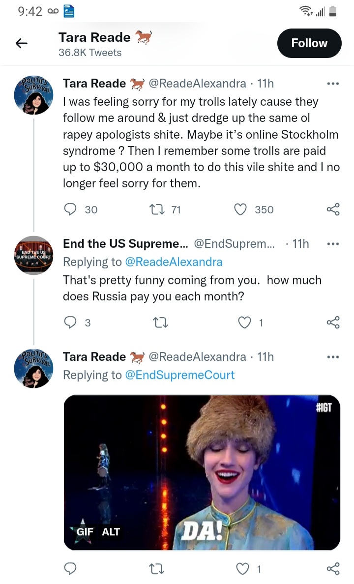 Thee Zenkus Watch On Twitter Shes Bragging That Russia Pays Her 30k